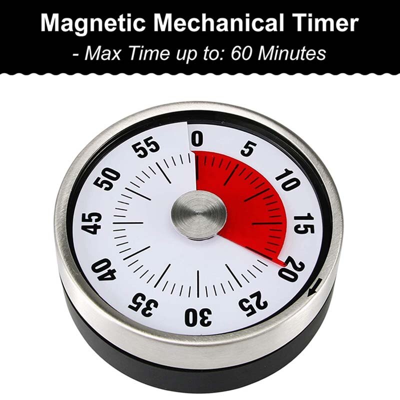 Magnetic Mechanical Kitchen Timer 60 Minute Visual... – Grandado