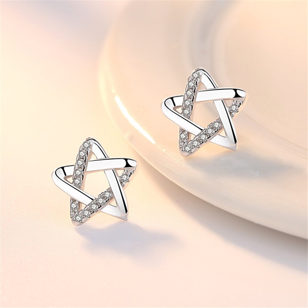 NEHZY Brand Stud Earrings luxury zircon hollow fiv... – Grandado