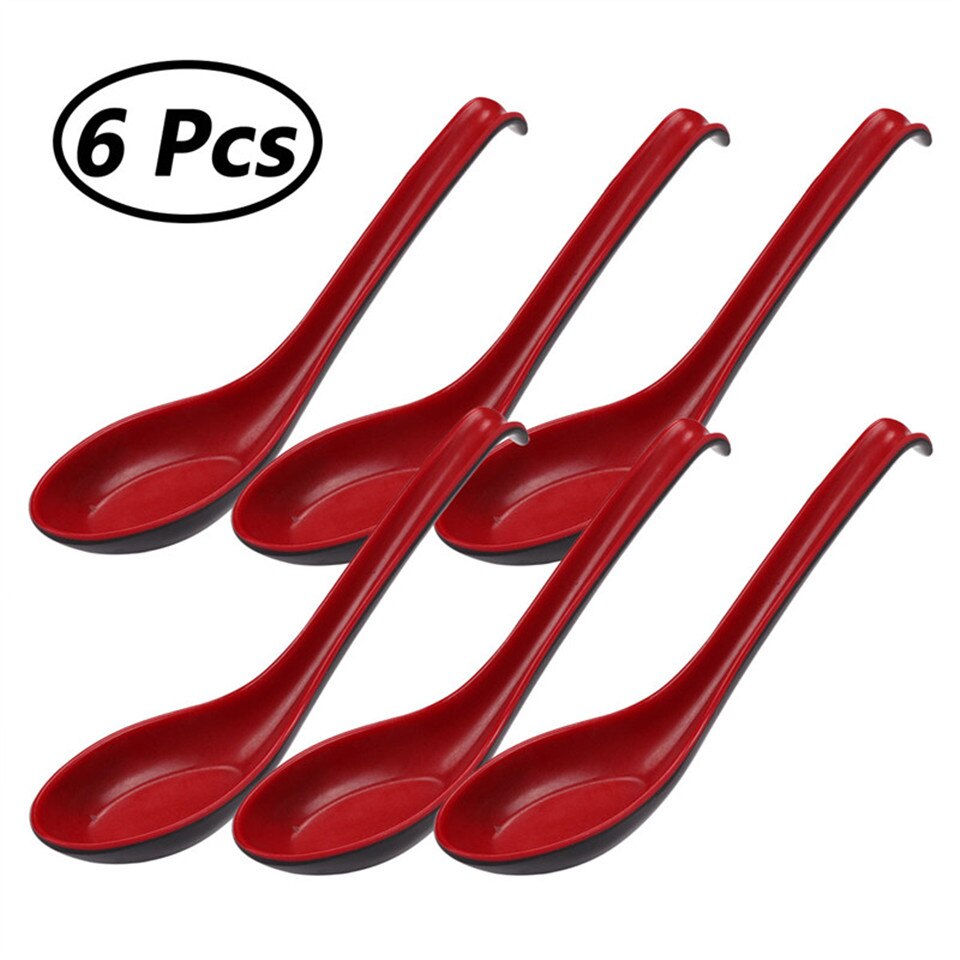 Soup Spoon HANSGO Japanese Ceramic S - 6-Pack Hand-Painted Asian ...