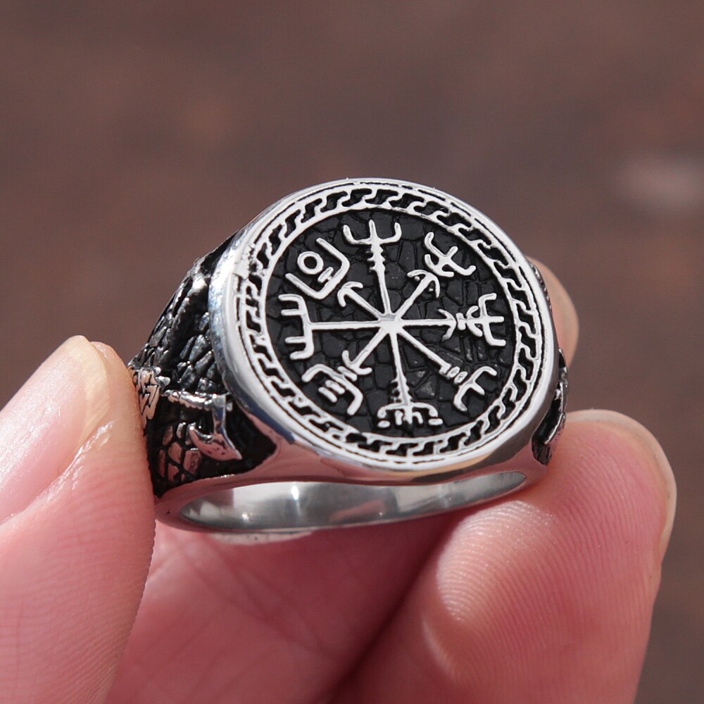 Vintage Edelstahl Viking Kompass Ring Männer Nordi... – Grandado