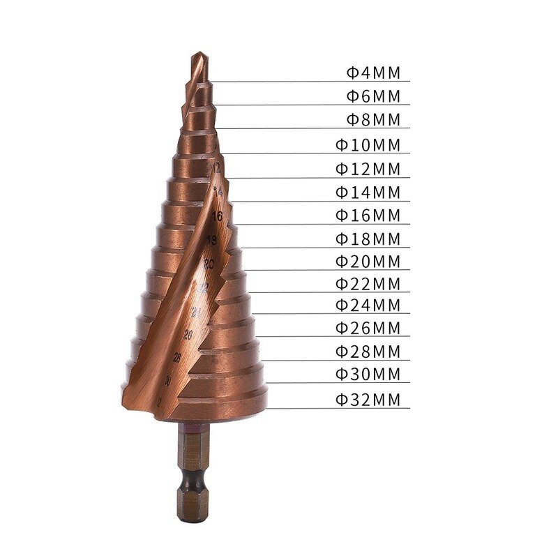 M35 Cobalt Step Drill Bits 4-12/4-20/4-32mm HSS Dr... – Grandado