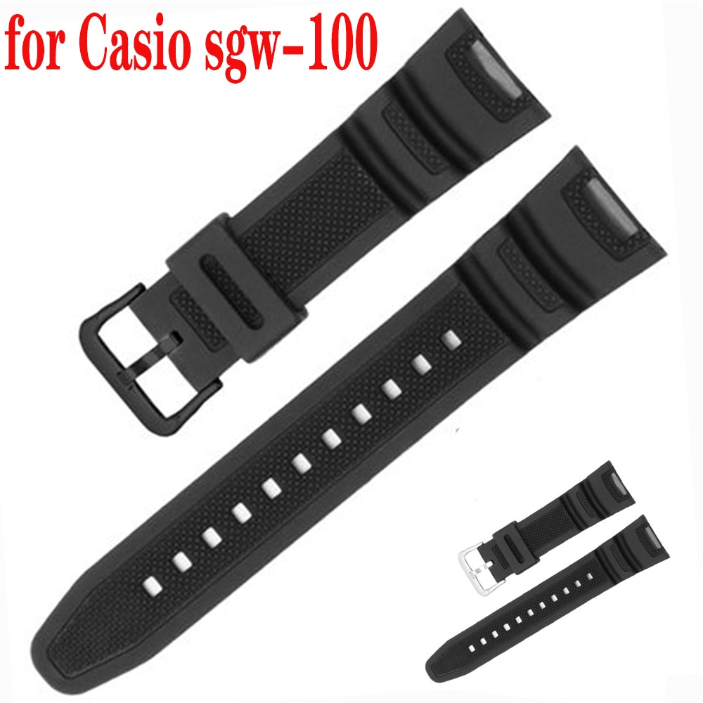 Black Silicone Rubber waterproof Strap for Casio s... – Grandado