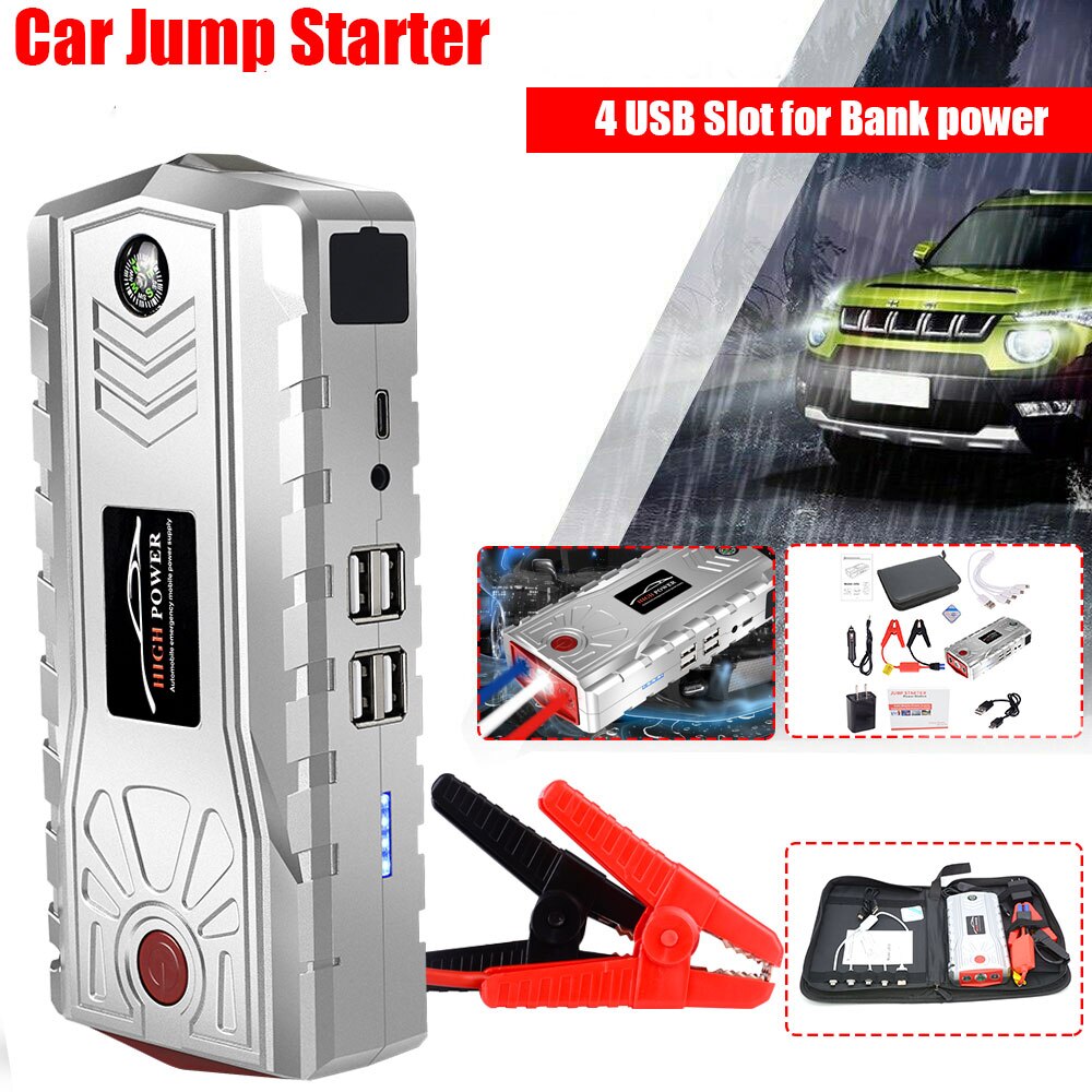 portable car starter 600A 4 USB car battery booste... – Grandado