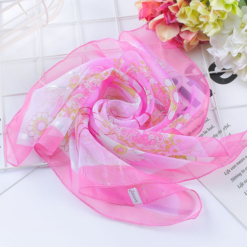 Spring-summer women silk scarf square lady wrap sm... – Grandado