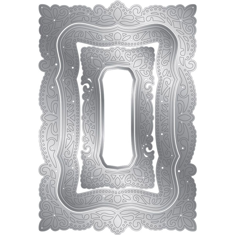 Vintage Rectangle Frame Metal Cutting Dies Hollowe... – Grandado