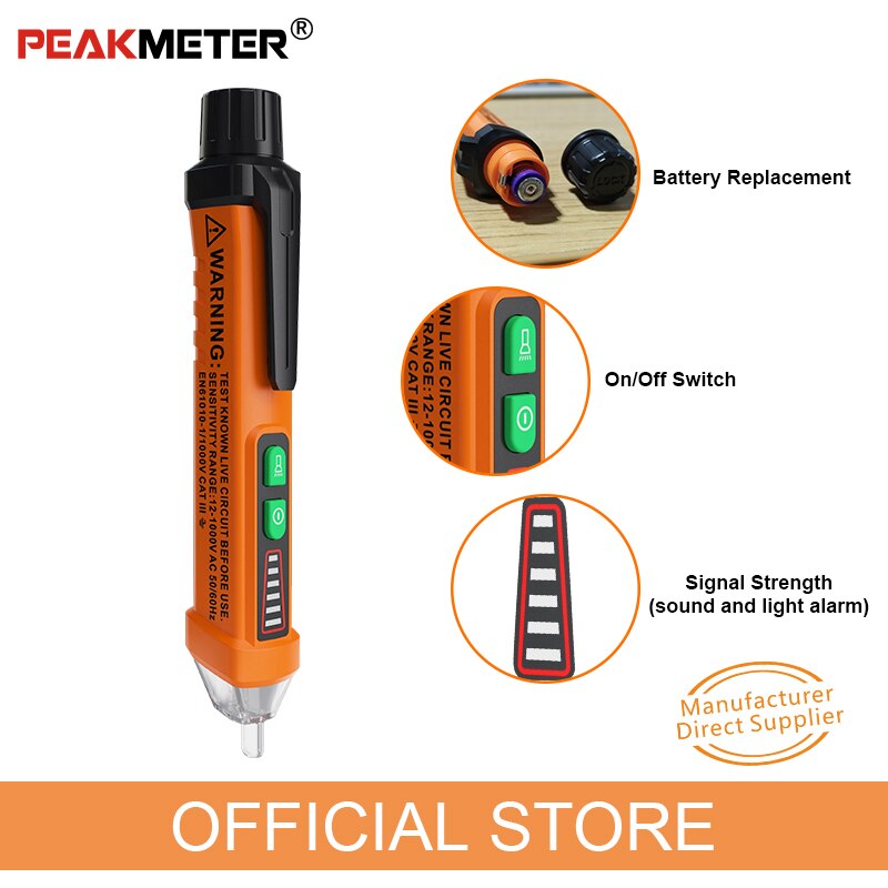 PEAKMETER PM8908C voltage indicator Non-Contact Pe... – Vicedeal