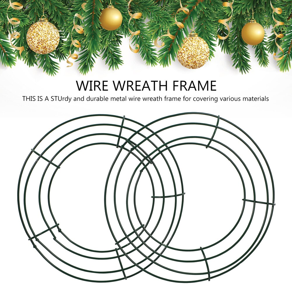 5Pcs Wreath Frame Green Round Wire Wreath Making R... – Grandado