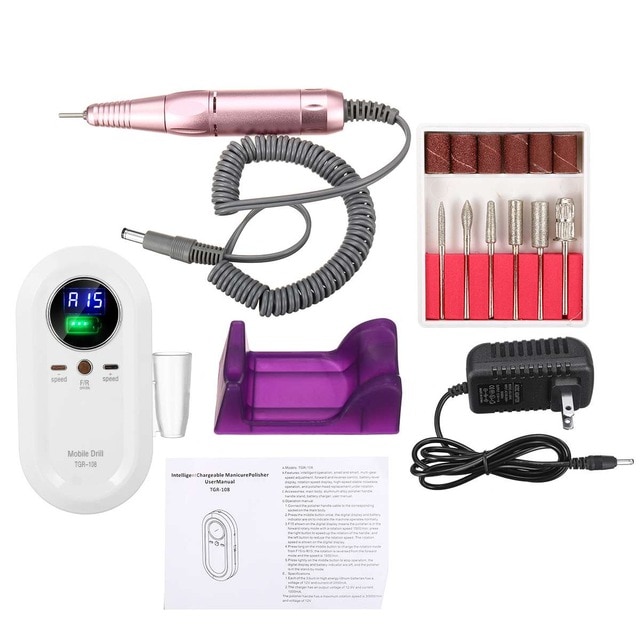 Portable Electric Nail Polisher Nail Drill LED Dis... – Grandado