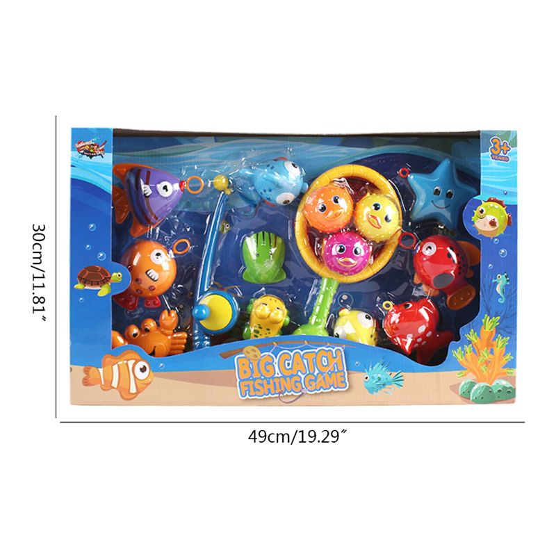 15 Pcs Children Fishing Toys Plastic Fish Rod Net ... – Grandado