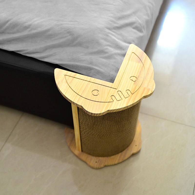 Wood Cat Scratching Post Wall Cardboard Corrugated... – Grandado