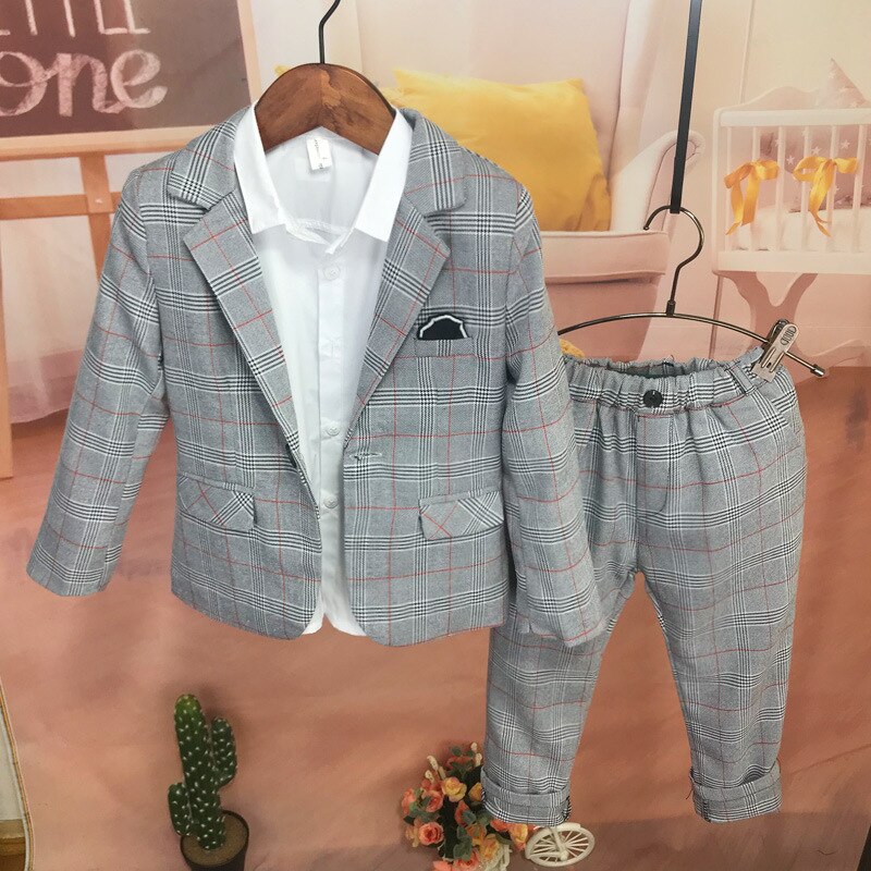 Boys Party Clothes Plaid Blazer Suit for Wedding C... – Grandado