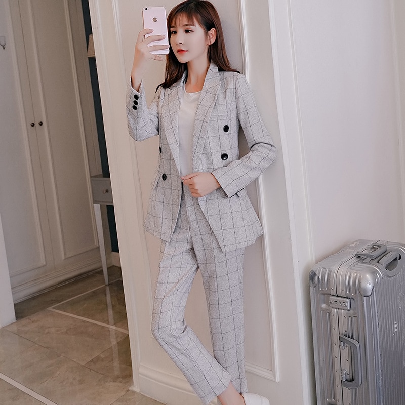 Women suits office sets Women's trouser suits plai... – Grandado