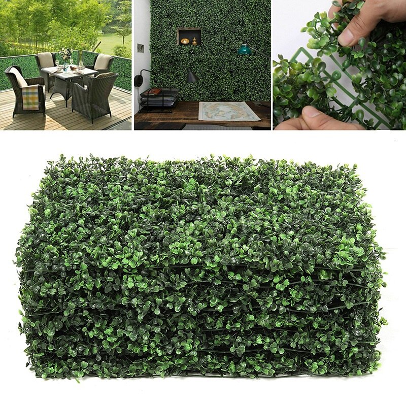 Realistic Thick Artificial Hedge Boxwood Fence Pri... – Grandado