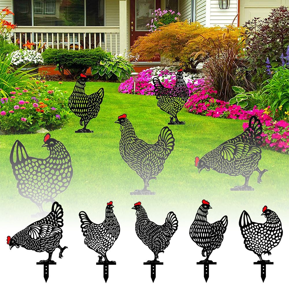 Acrylic Hollow Chicken Sculpture Garden Decoration... – Grandado
