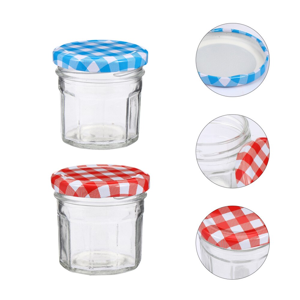 12pcs Glass Jam Storage Bottles Honey Sealed Jars ... – Grandado