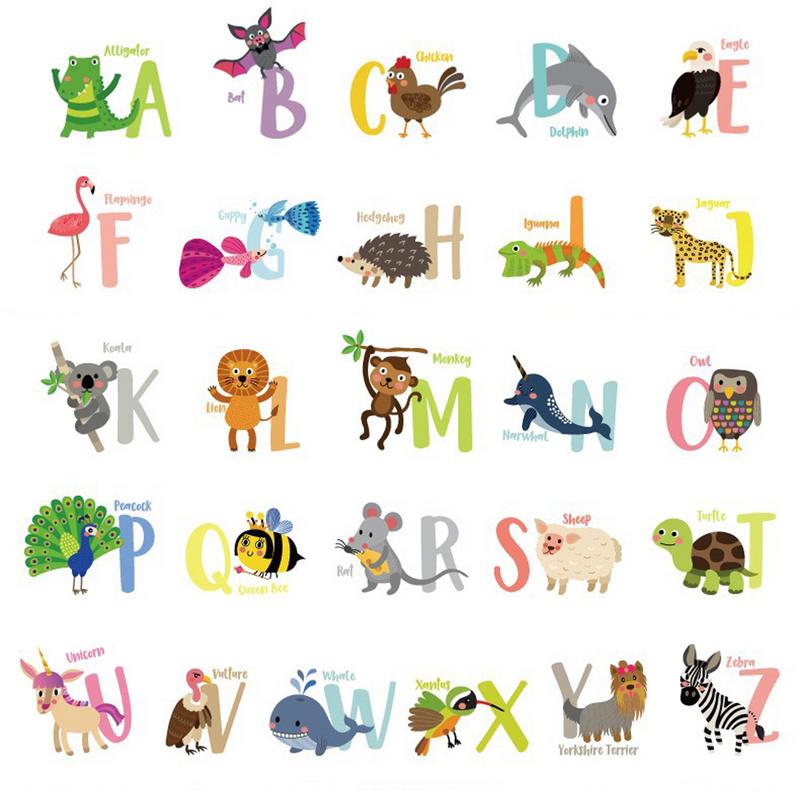 Colorful 26 Letters Cartoon Alphabet Wall Stickers... – Vicedeal