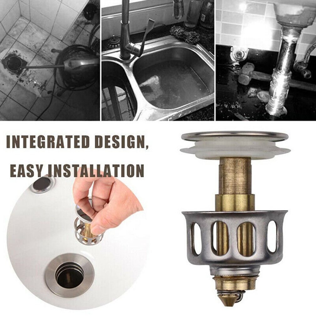 Universal Wash Basin Bounce Drain Filter Pop Up Ba... – Grandado