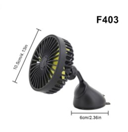 Car Fan Rotatable Dual Head Fan 3 Speeds USB Power... – Grandado
