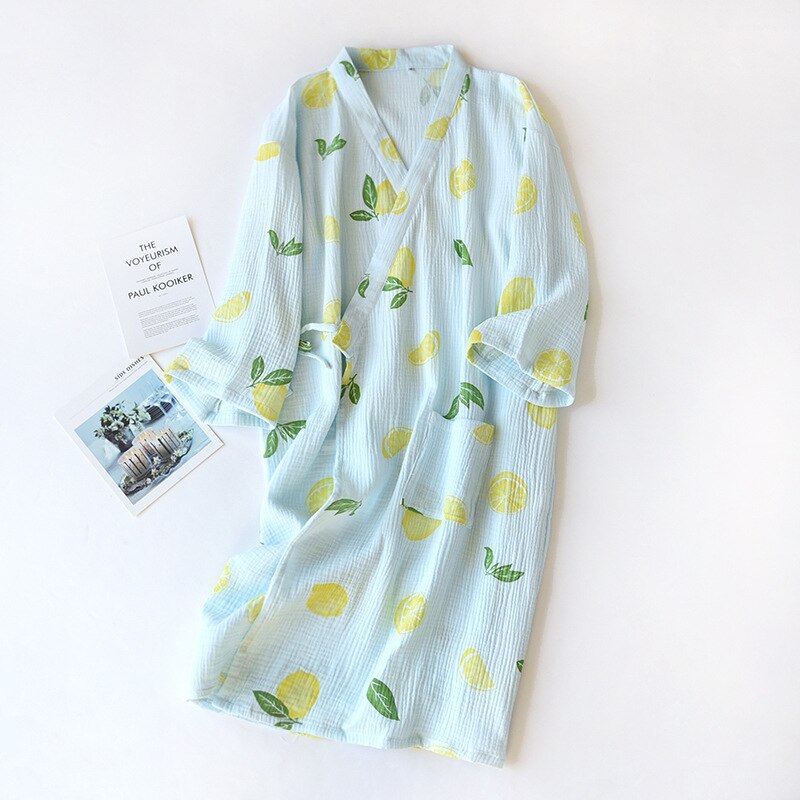 Fdfklak Robe Sleepwear Spring Summer Gauze Cotton ... – Grandado