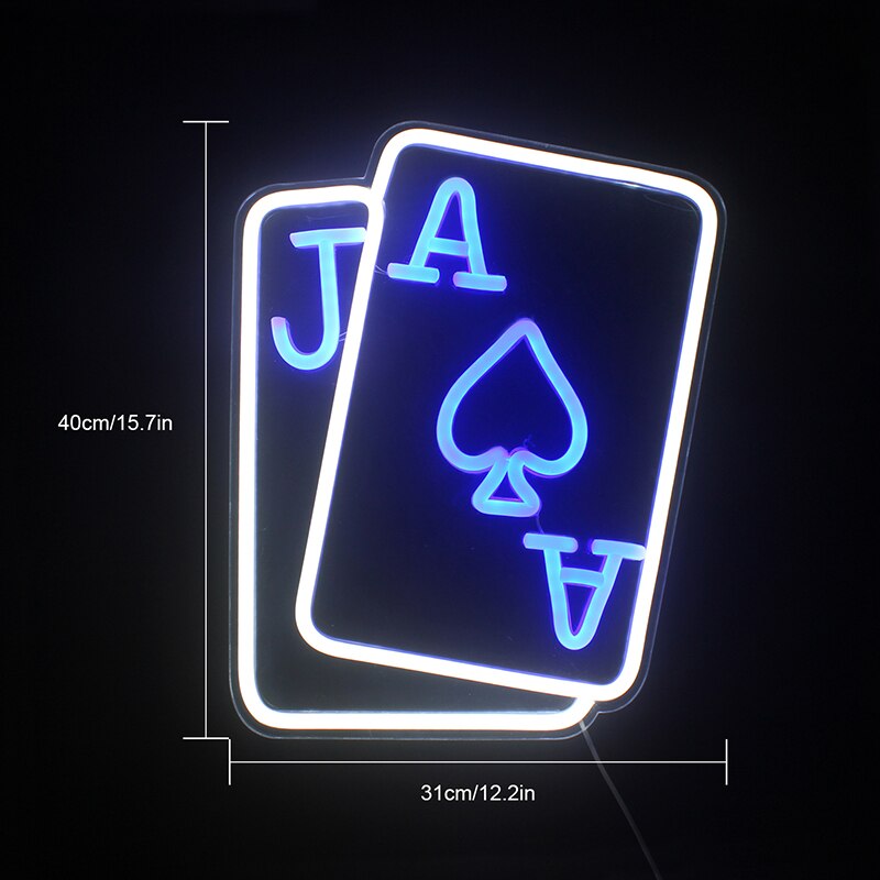 Wanxing Neon Sign LED Poker Shaped Black Spade A W... – Grandado