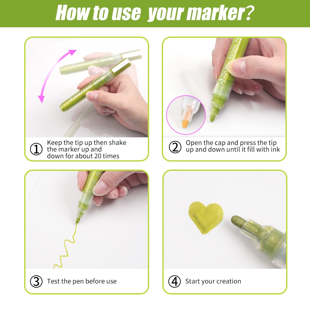 12 Colors Permanent Marker Acrylic Paint Marker Se... – Vicedeal