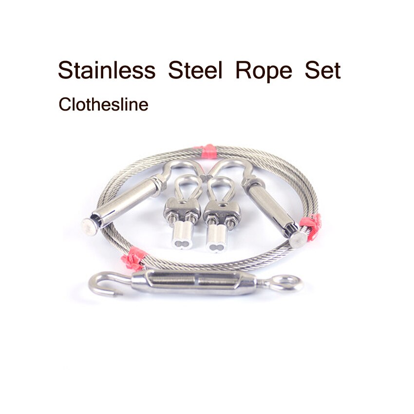 3mm Stainless Steel Rope Set Outdoor Clothesline 1... – Vicedeal
