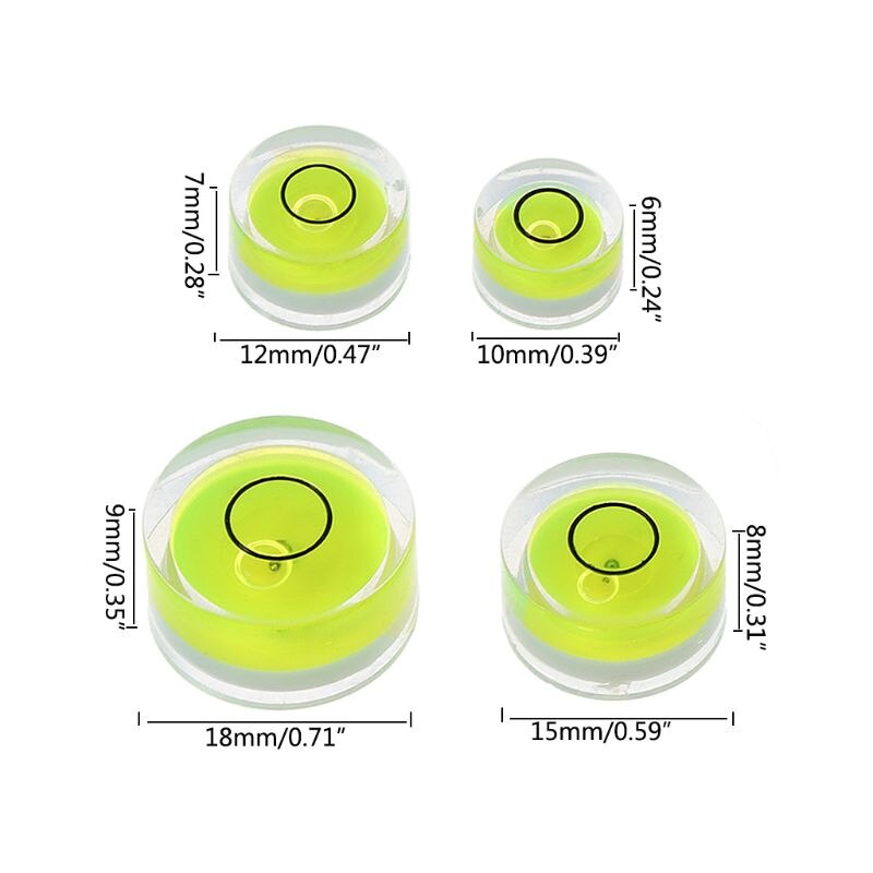 5 Pcs Round Bubble Level Mini Spirit Level Bullsey... – Grandado