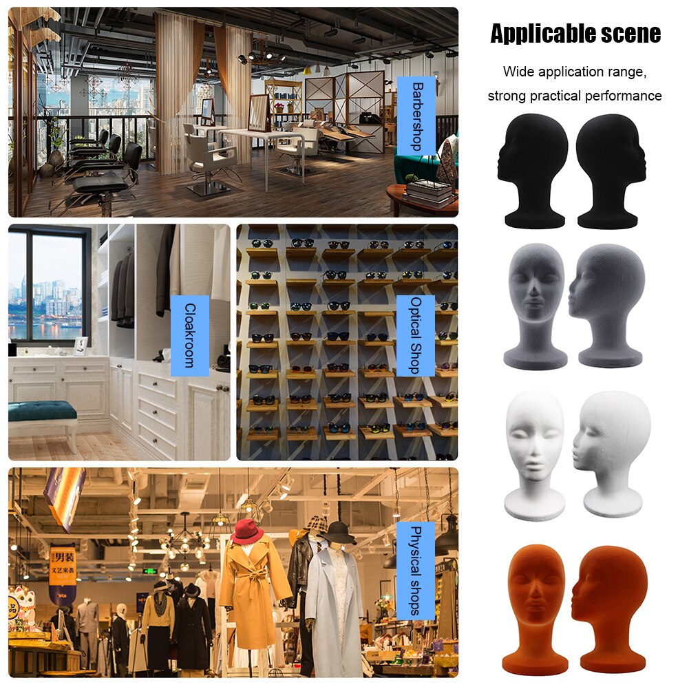 Fashionable Female Foam Head Model Headwear Displa... – Grandado