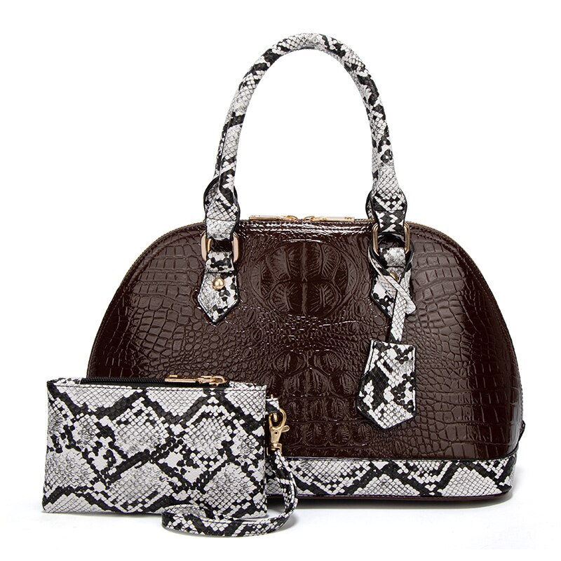 Snake Pattern Women Composite Bag Shell Bag Handba... – Grandado