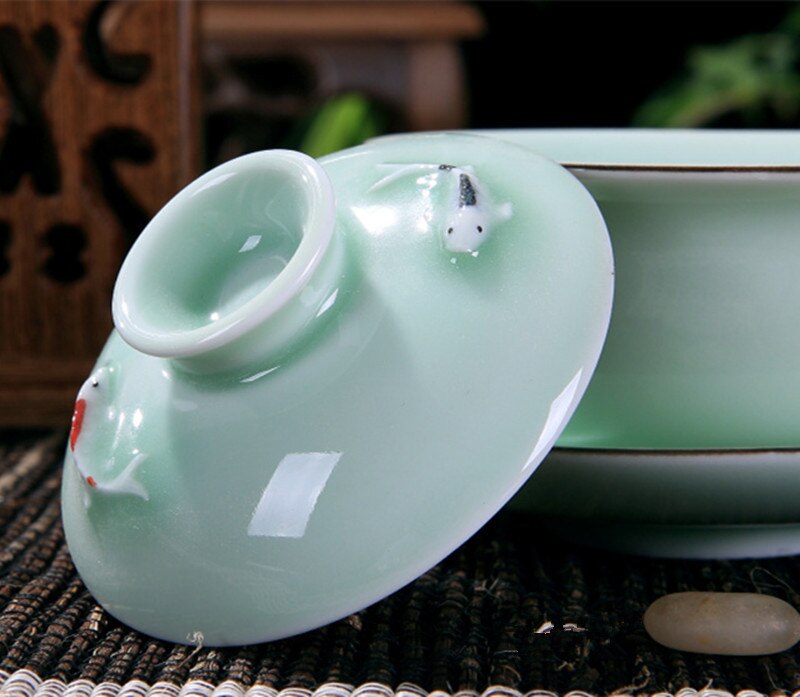 Two Fish Tea Tureen Celadon GaiwanTea Set 3D Fish ... – Grandado