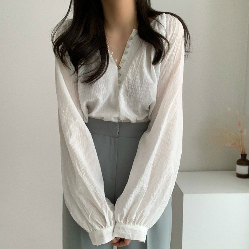 Jlong Temperament Long Sleeve Thin Shirt Women Chi... – Vicedeal