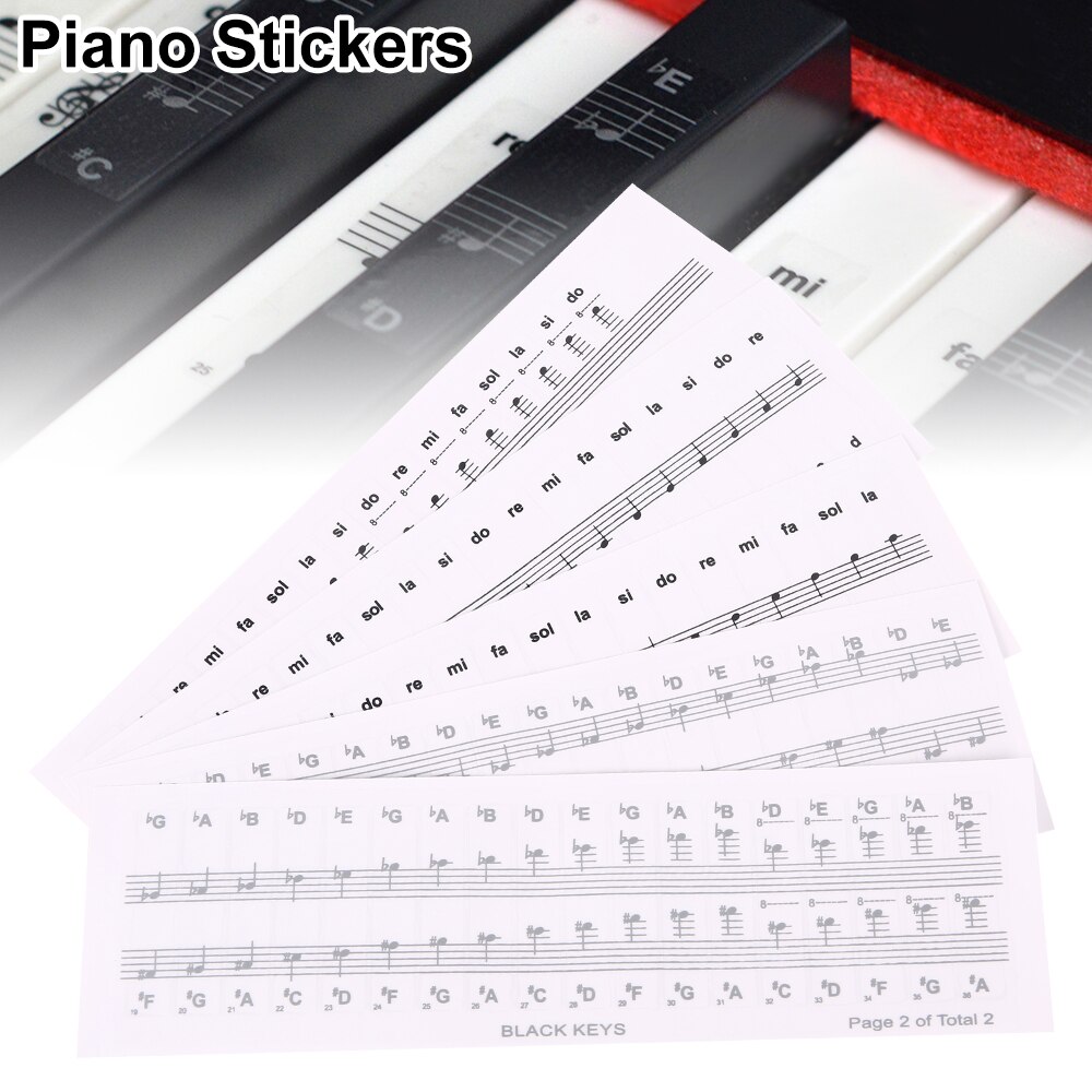Transparent Detachable Music Decal Notes Piano Key... – Grandado