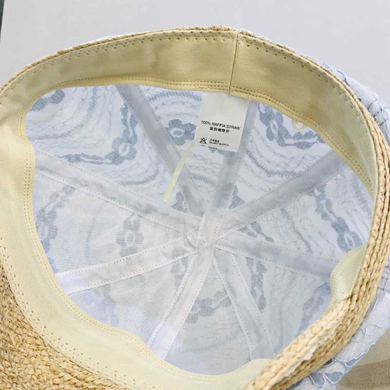 Fibonacci Summer Octagonal Cap Lace Raffia Straw P... – Grandado