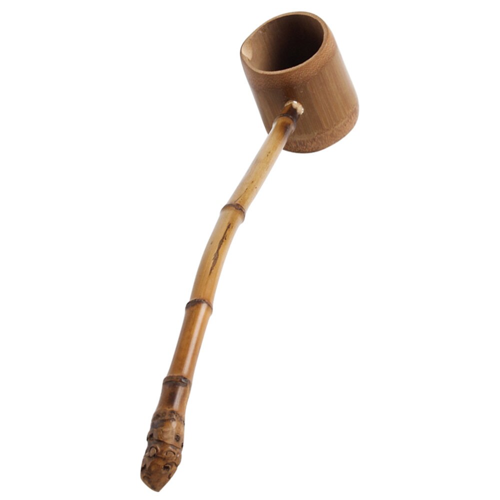 Long-handled Bailer Carbonized Bamboo Root Spoon W... – Grandado