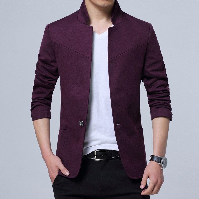 Liseaven blazer masculino, com colarinho, slim fit... – Vicedeal