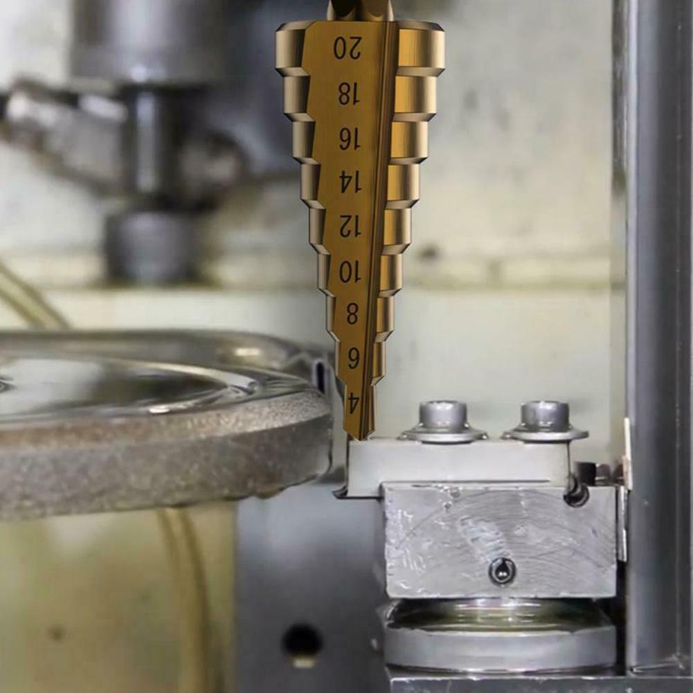 3pcs Step Drill Bit Unibit Titanium HSS Steel Cone... – Vicedeal