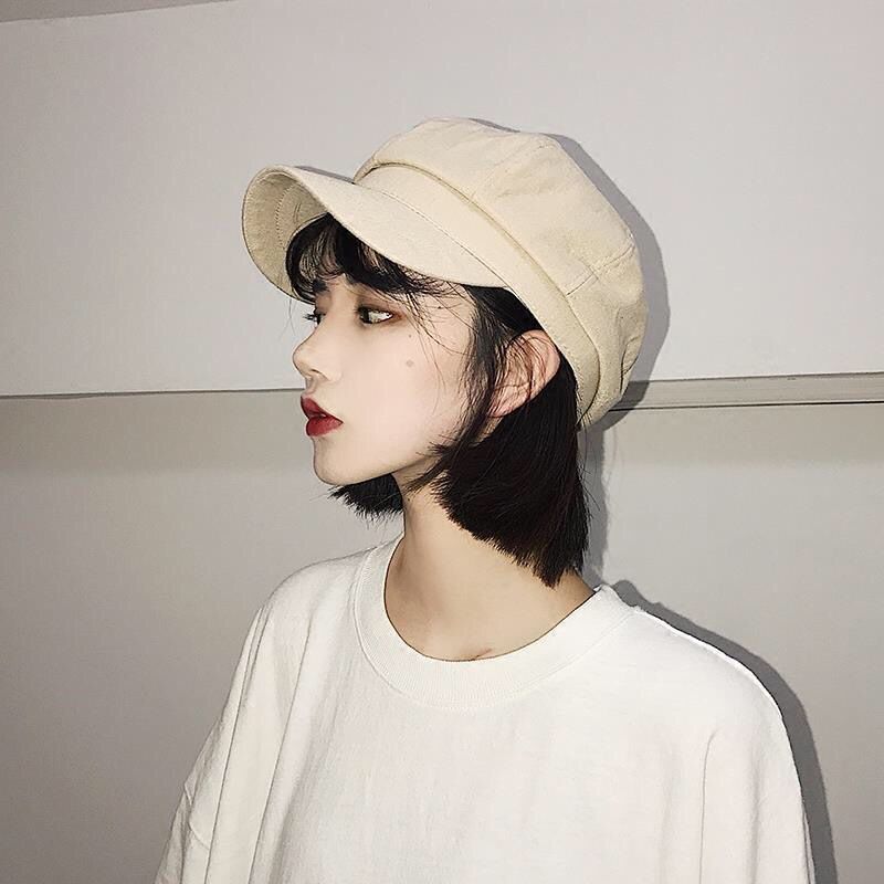 Black Octagonal Cap Hats Female Autumn Winter Pana... – Vicedeal