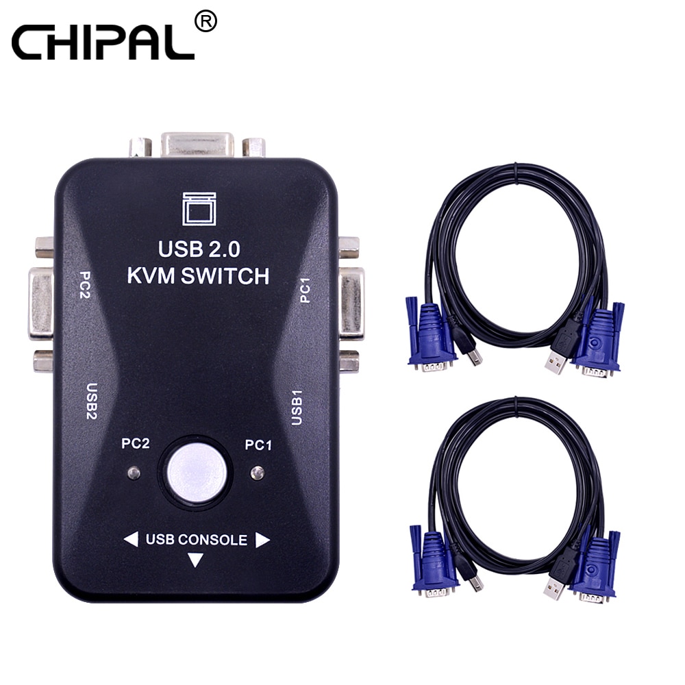 CHIPAL 2 Port USB 2.0 przełącznik KVM przełącznik 1920*1440 VGA SVGA ...