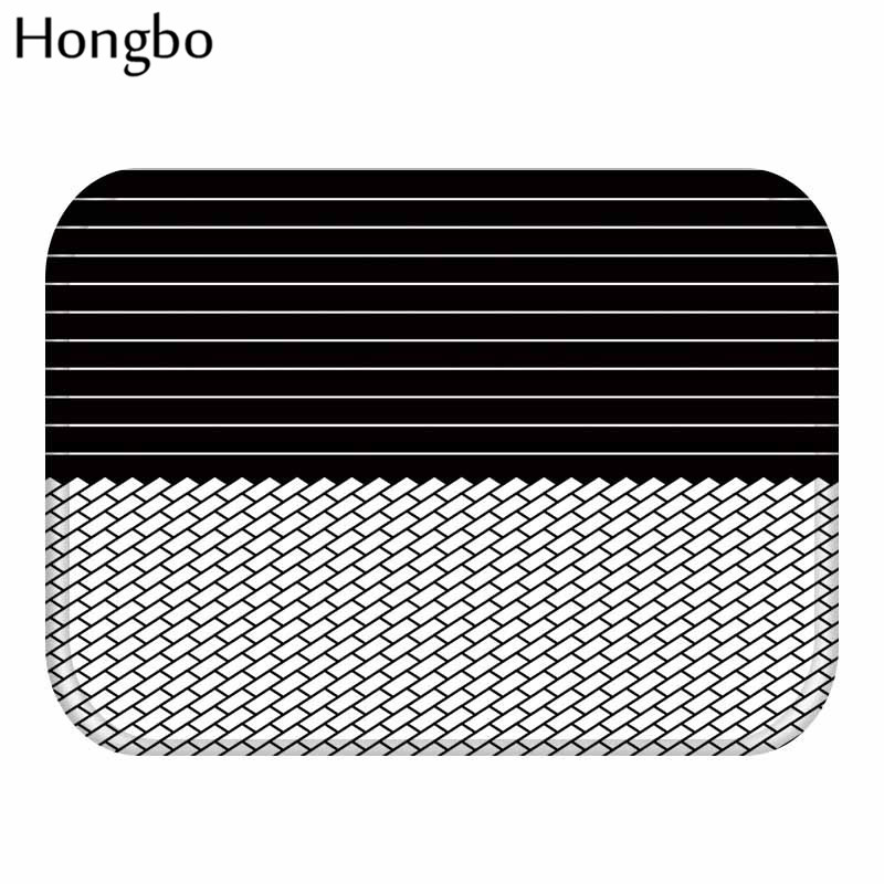 Hongbo svart vit geometrisk halkskydd matta dörrma... – Vicedeal