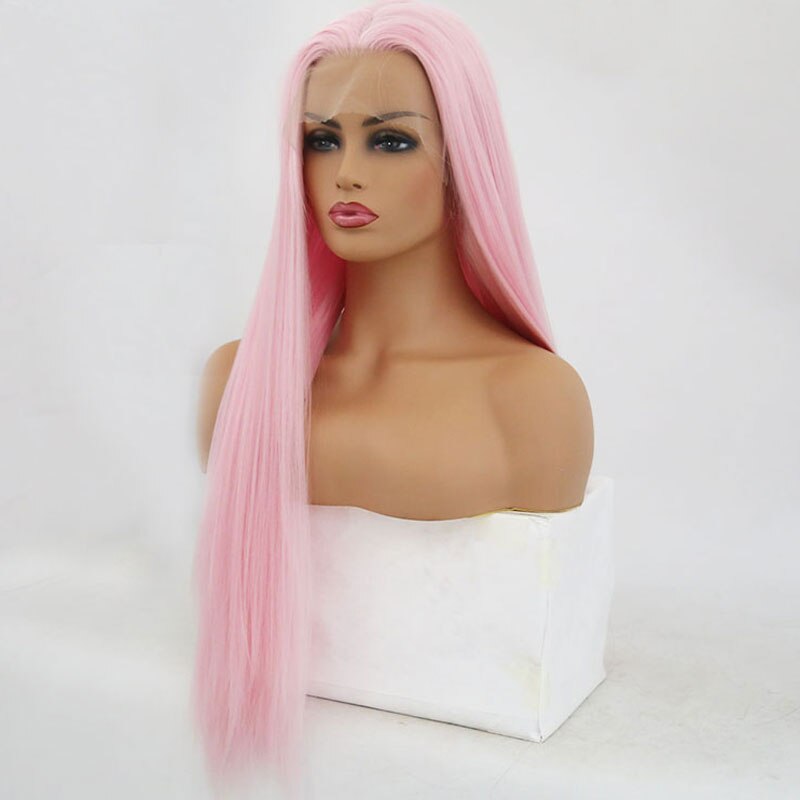 Bombshell Baby Pink Straight Synthetic Lace Front ... – Grandado