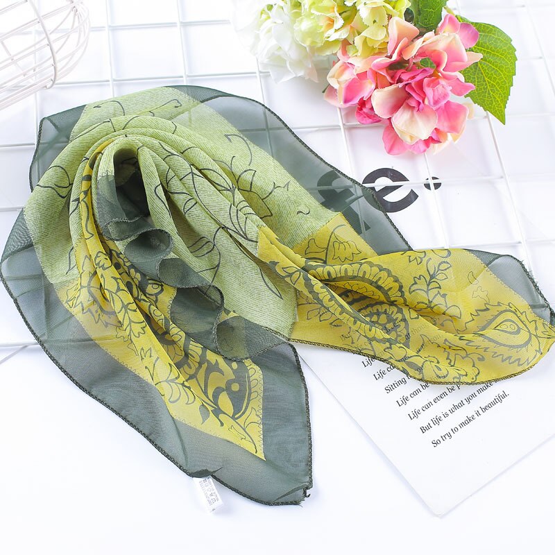 Spring-summer women silk scarf square lady wrap sm... – Grandado