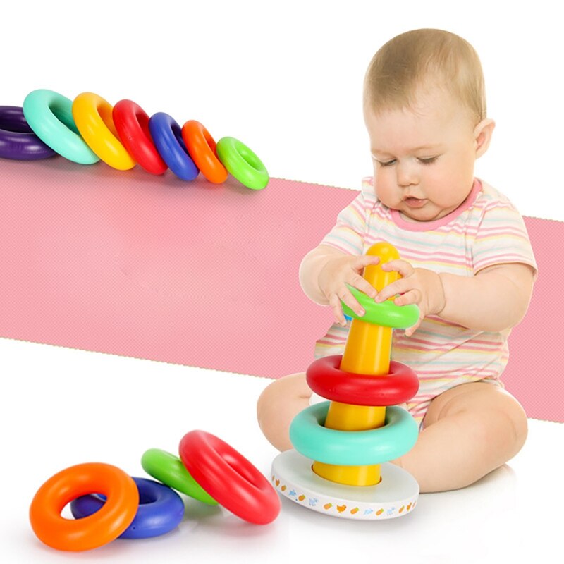 Baby Bells Blocks Ring Toys Childrens Colorful Rin... – Grandado