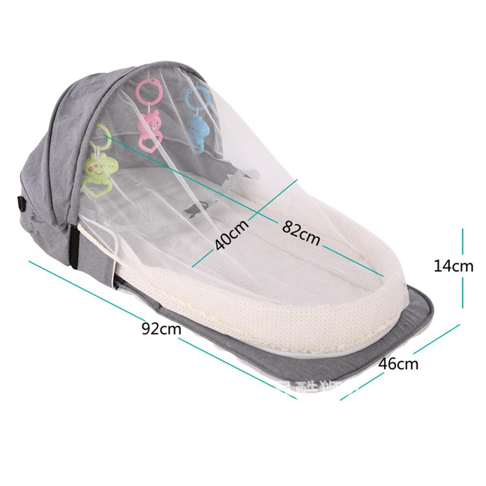 Baby Crib Portable Foldable Baby Bed with Bed Net ... – Vicedeal