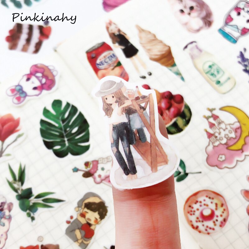 100 X Kawaii Girls Decorative Stickers Cartoon Ani... – Grandado