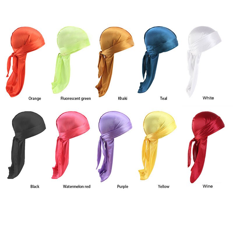 Satin Silky Durags Hair Caps Women Wigs Turban Men... – Grandado