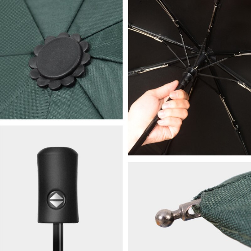 Strong Three-fold Automatic Umbrella 8 Bones Wind ... – Grandado