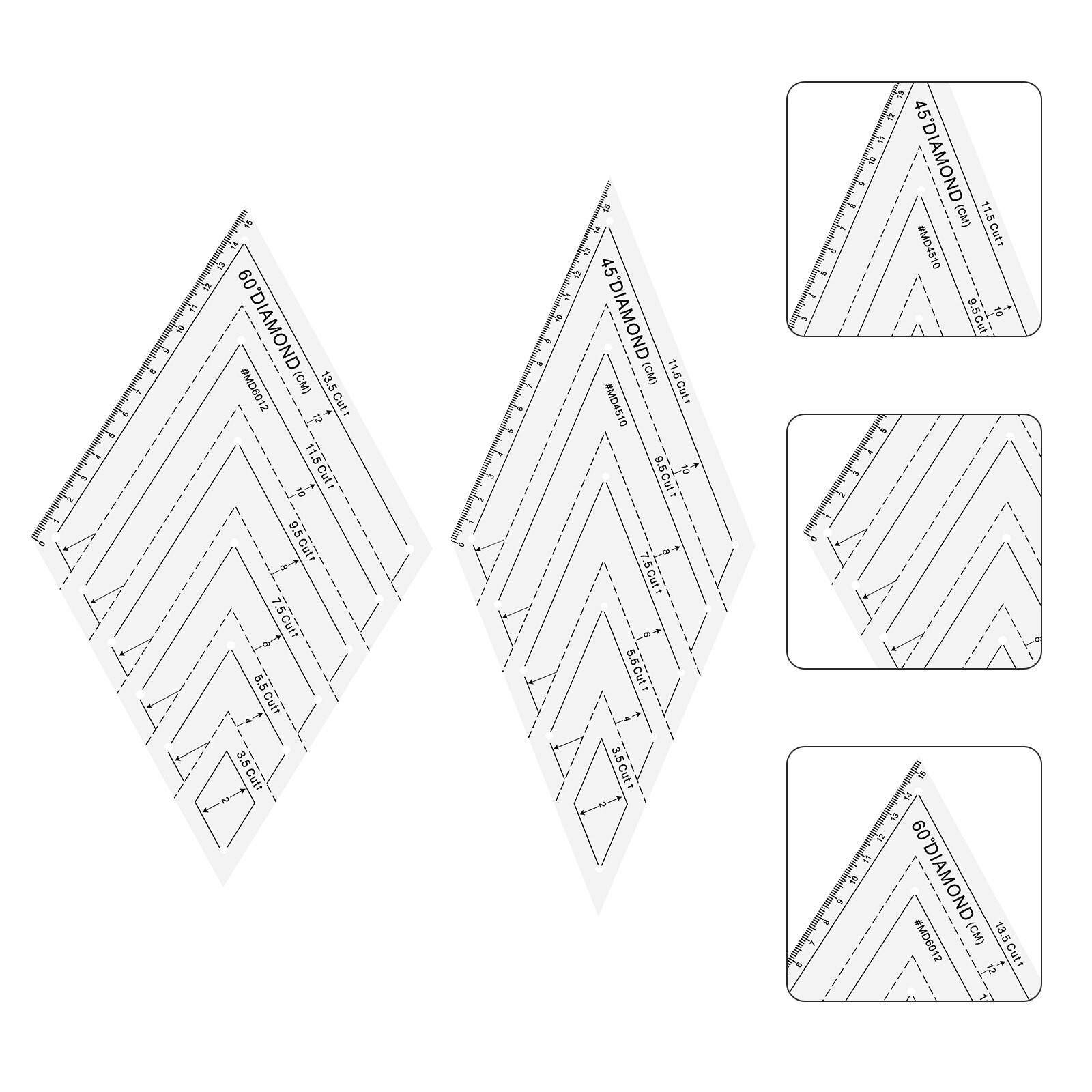 2Pcs Useful Patchwork Sewing Rulers DIY Fabric Sew... – Vicedeal