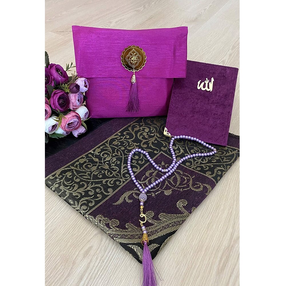 4PCs Taffeta Mat Muslim Prayer Rug Set Eid Ramadan... – Vicedeal