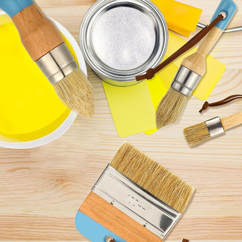 5 Pieces Chalk and Wax Paint Brushes Natural Brist... – Grandado