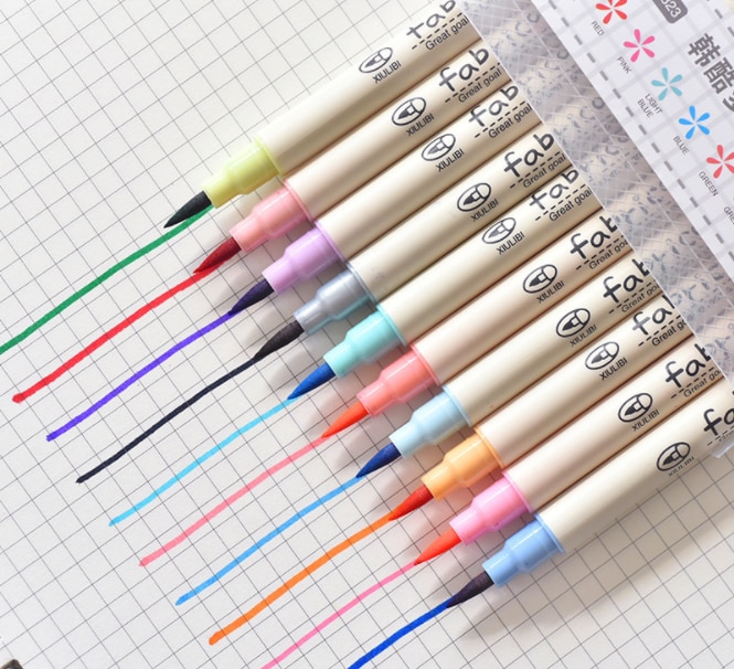 10 pcs Fabricolor touch write brush pen Color Call... – Vicedeal